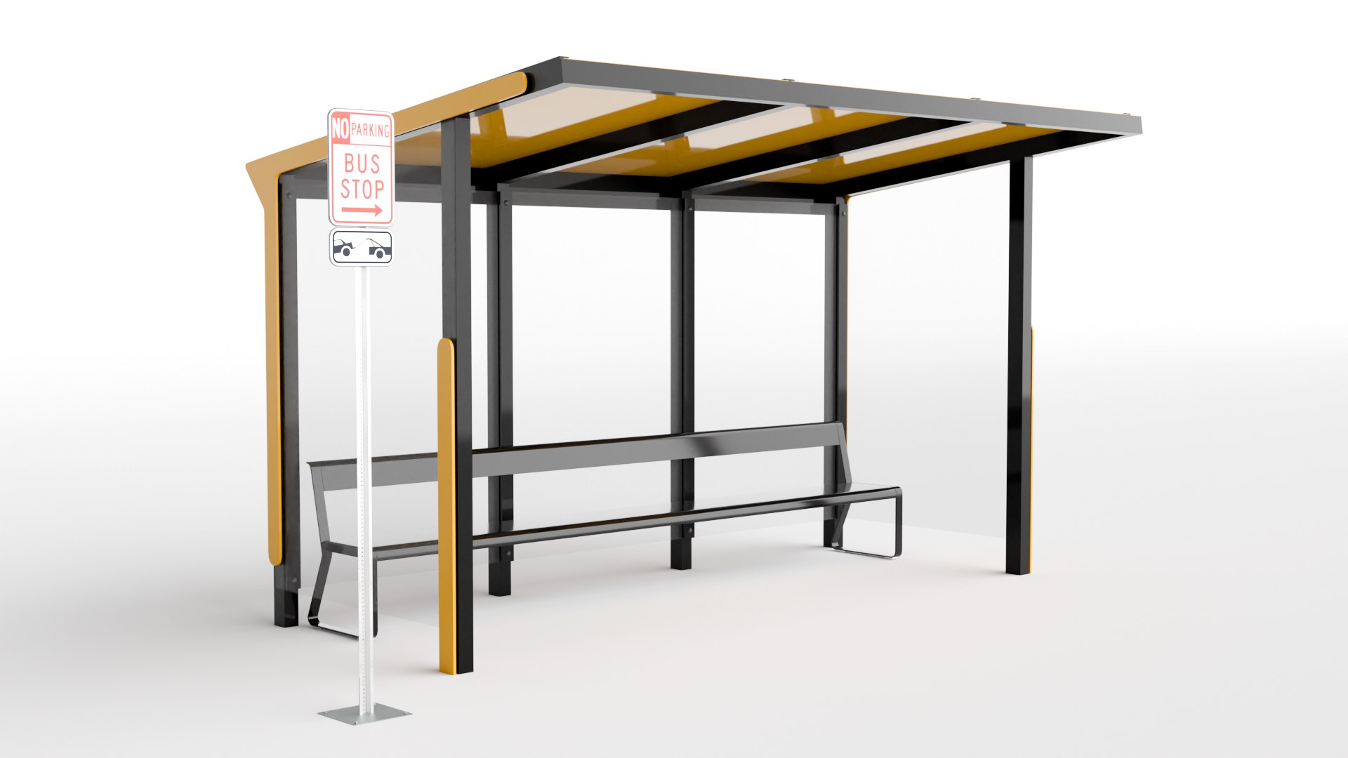 Bus Stop Model - TurboSquid 2291291
