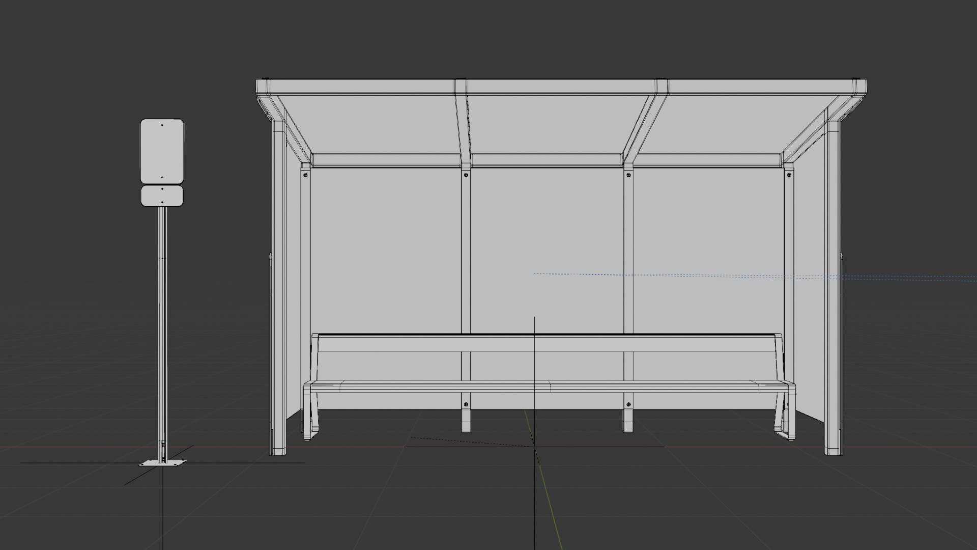 Bus Stop Model - TurboSquid 2291291