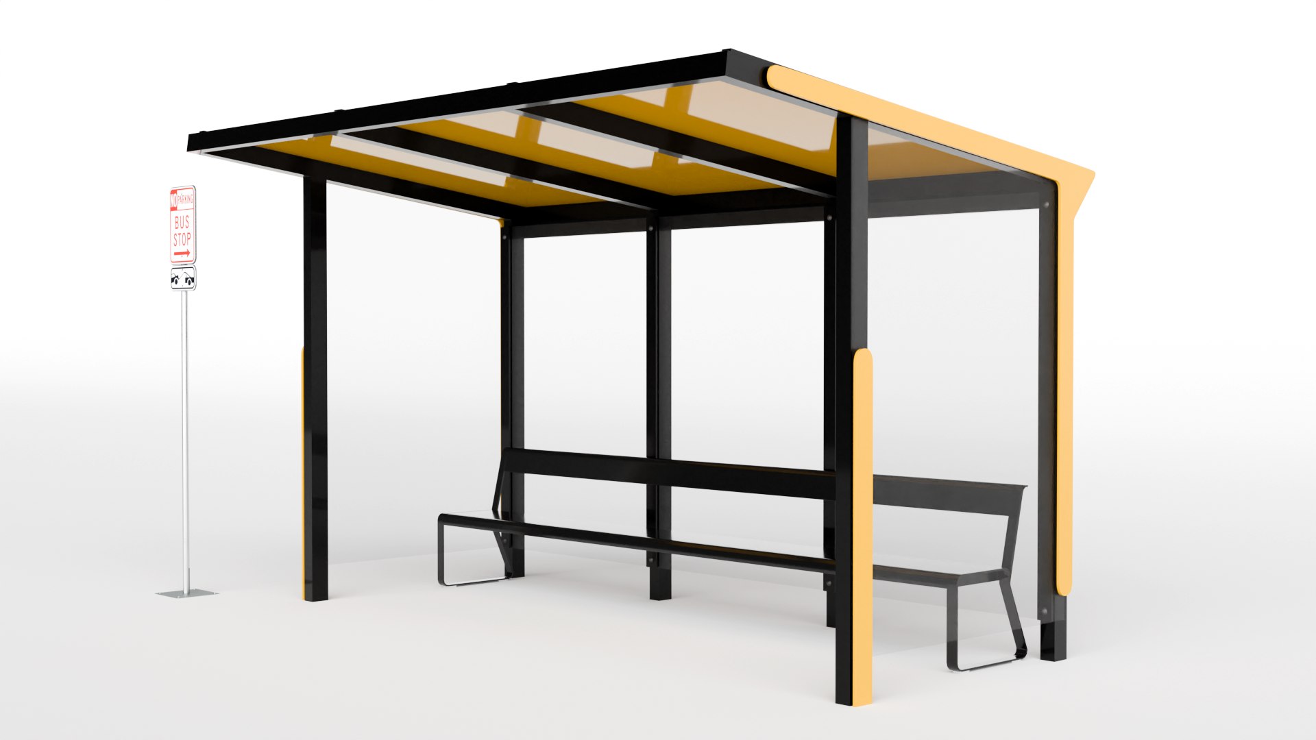Bus Stop Model - TurboSquid 2291291