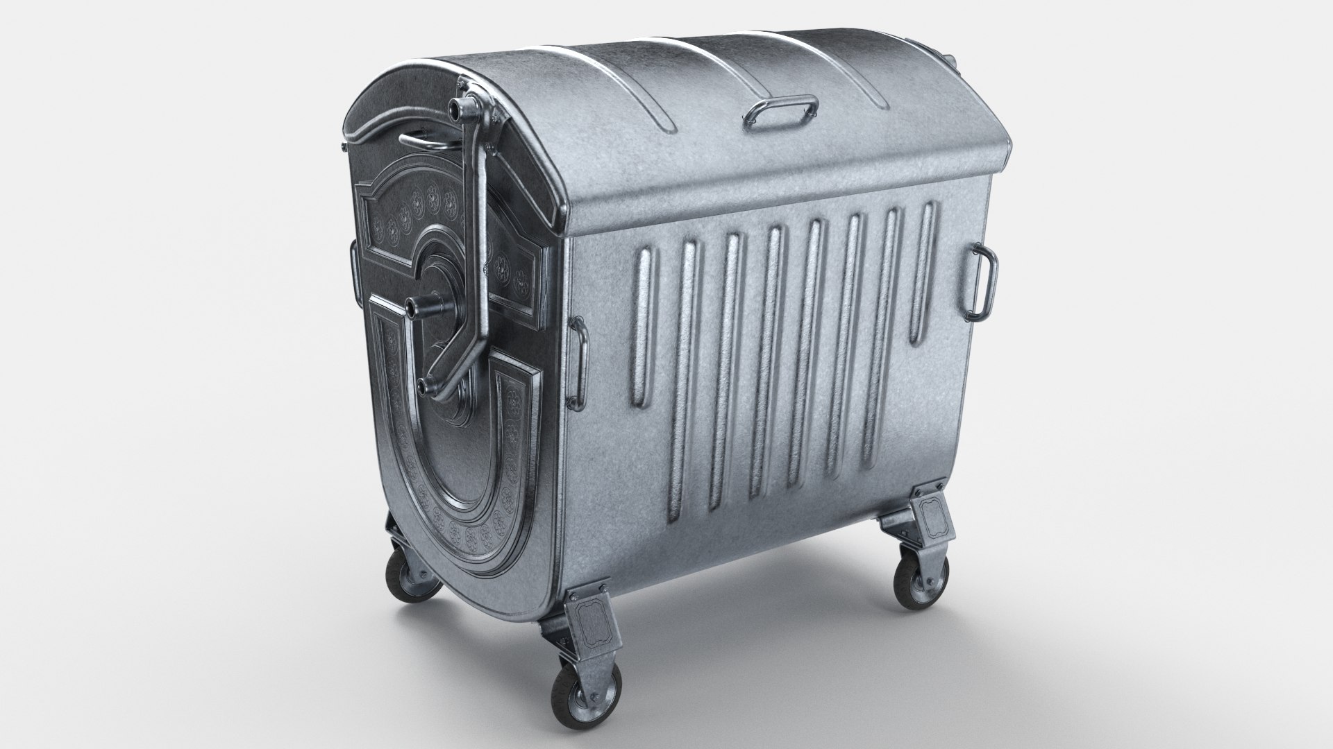 3D Model Metal Garbage Container - Subd - GameReady LODs - PBR ...