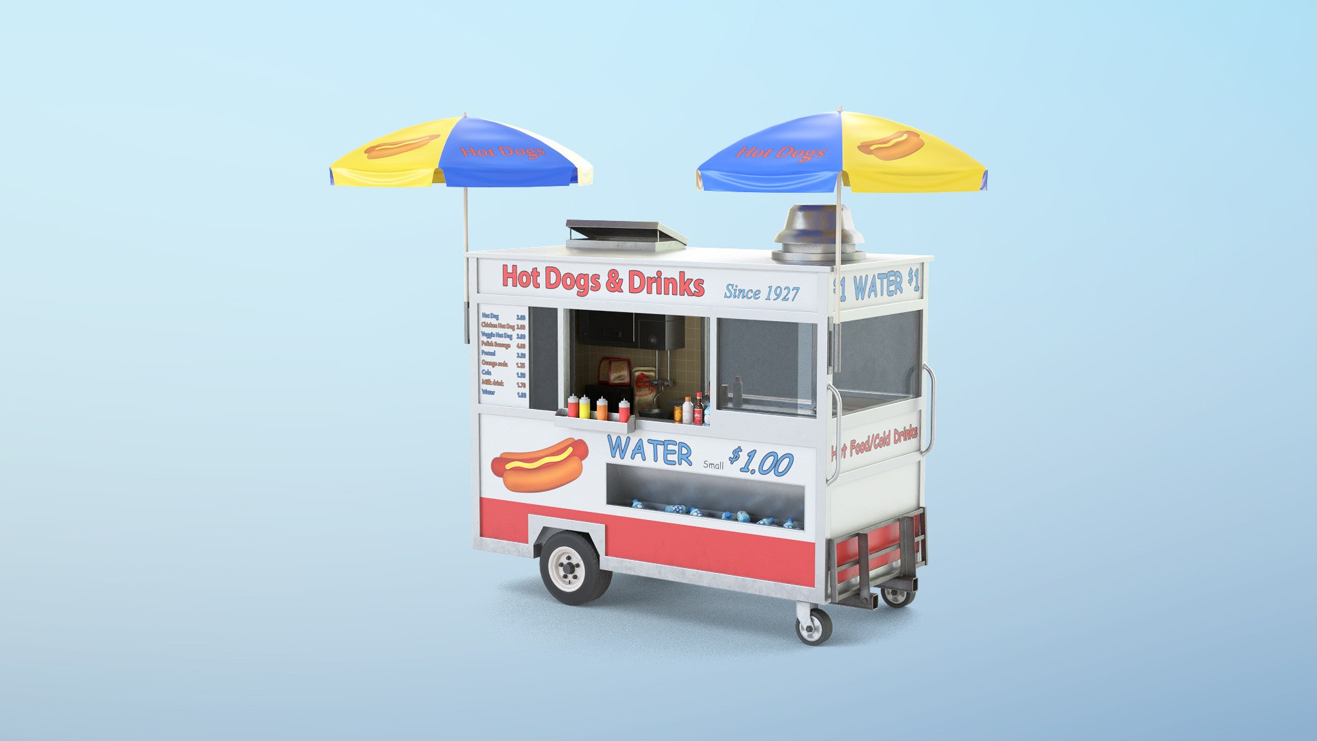 Food Cart 3D Model - TurboSquid 2001485