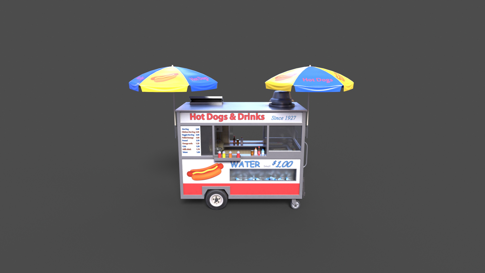 Food Cart 3D Model - TurboSquid 2001485