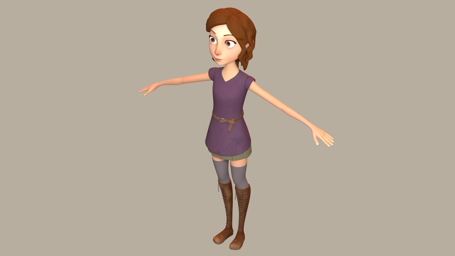 3D stylized female character rig model - TurboSquid 1663593