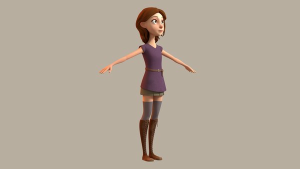 3D stylized female character rig model - TurboSquid 1663593