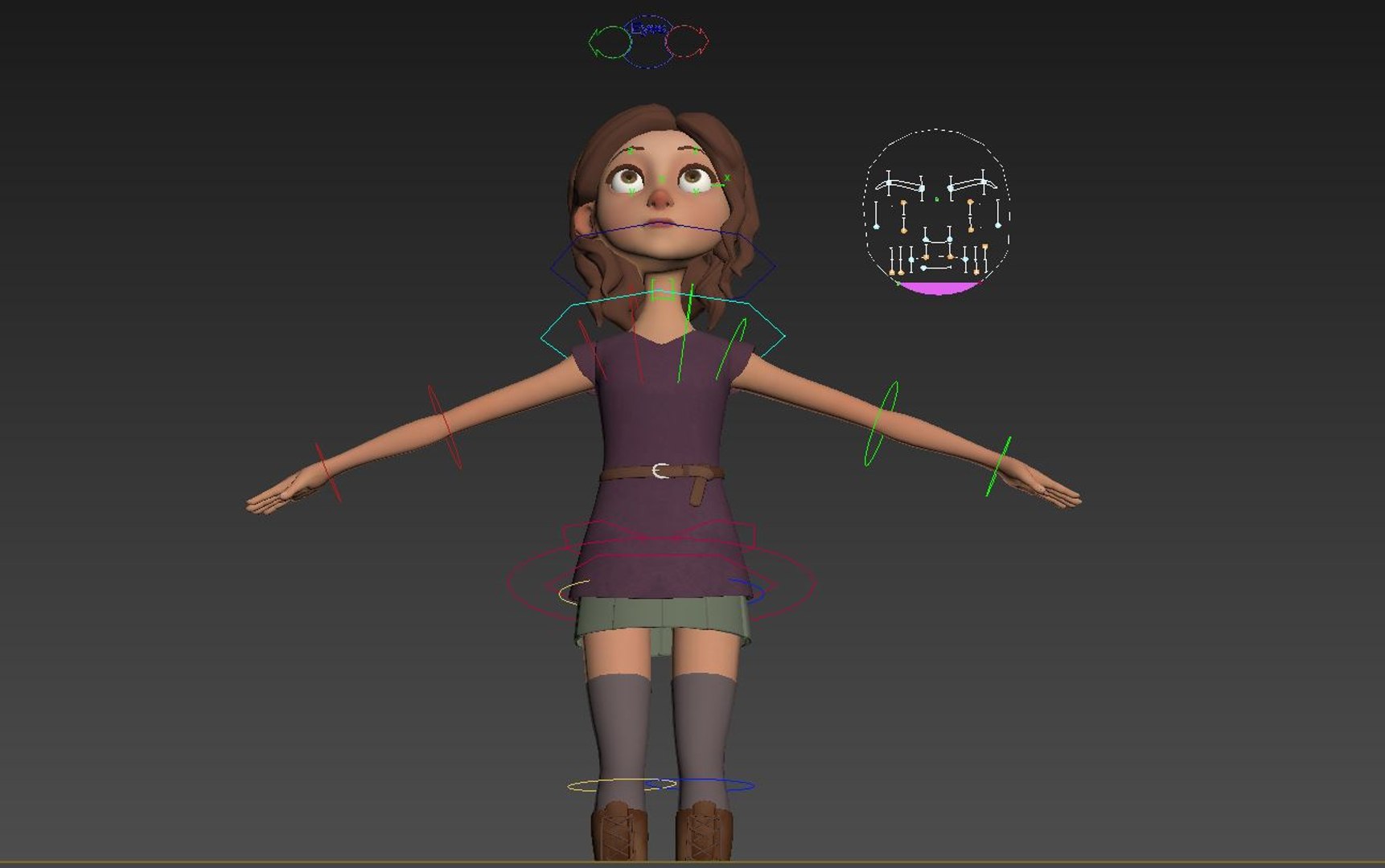 3D stylized female character rig model - TurboSquid 1663593