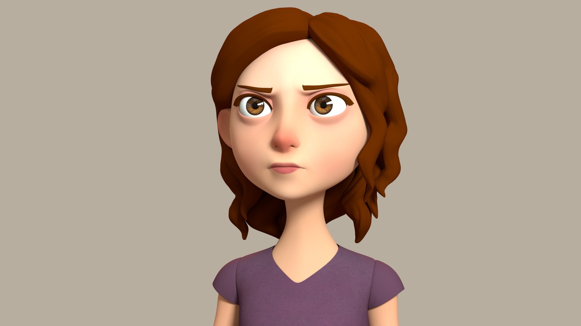 3D stylized female character rig model - TurboSquid 1663593