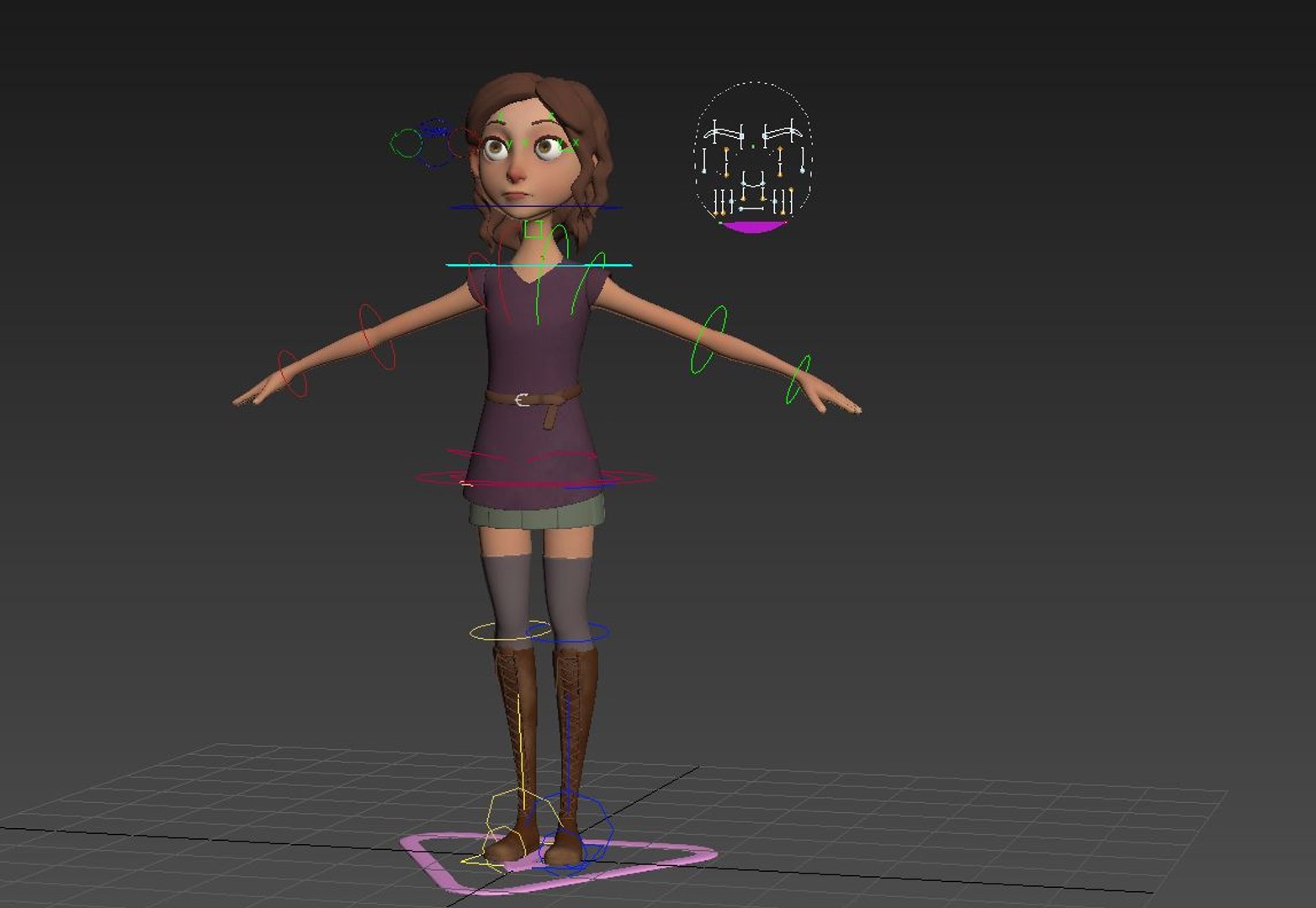 3D stylized female character rig model - TurboSquid 1663593