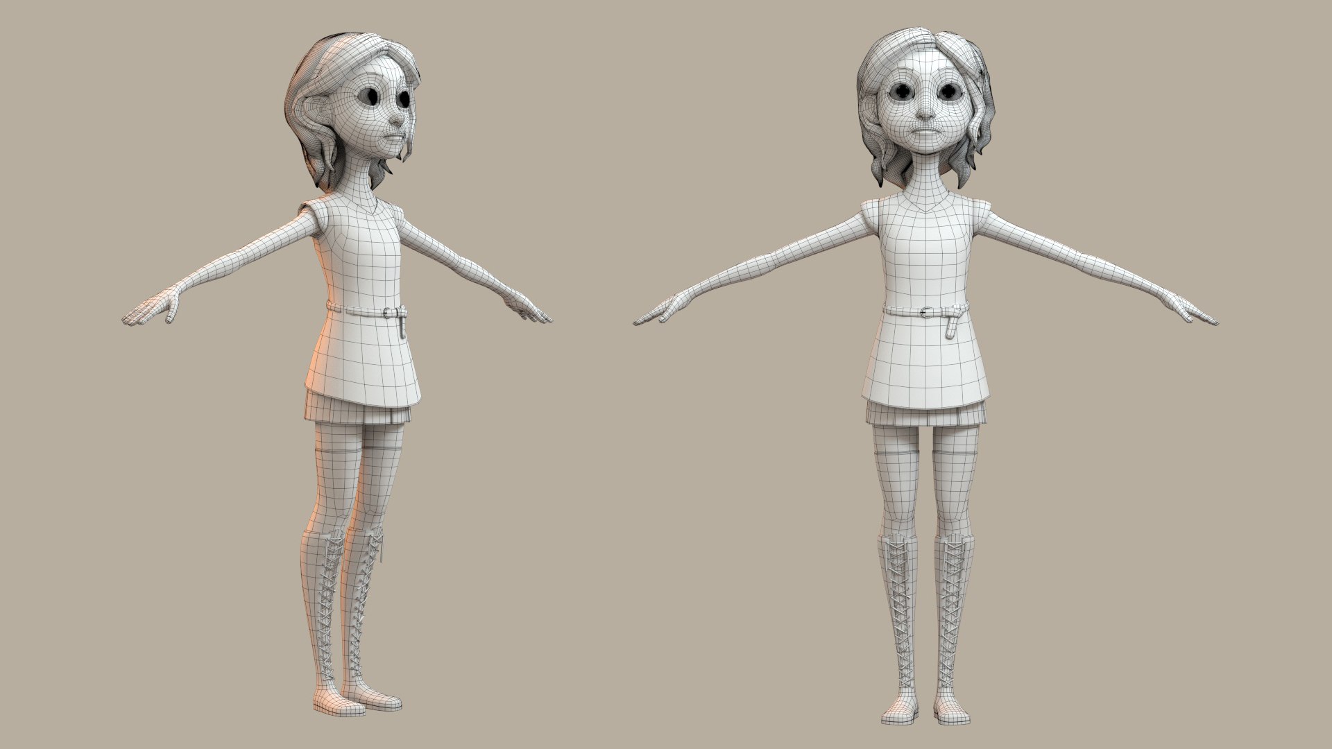 3D stylized female character rig model - TurboSquid 1663593