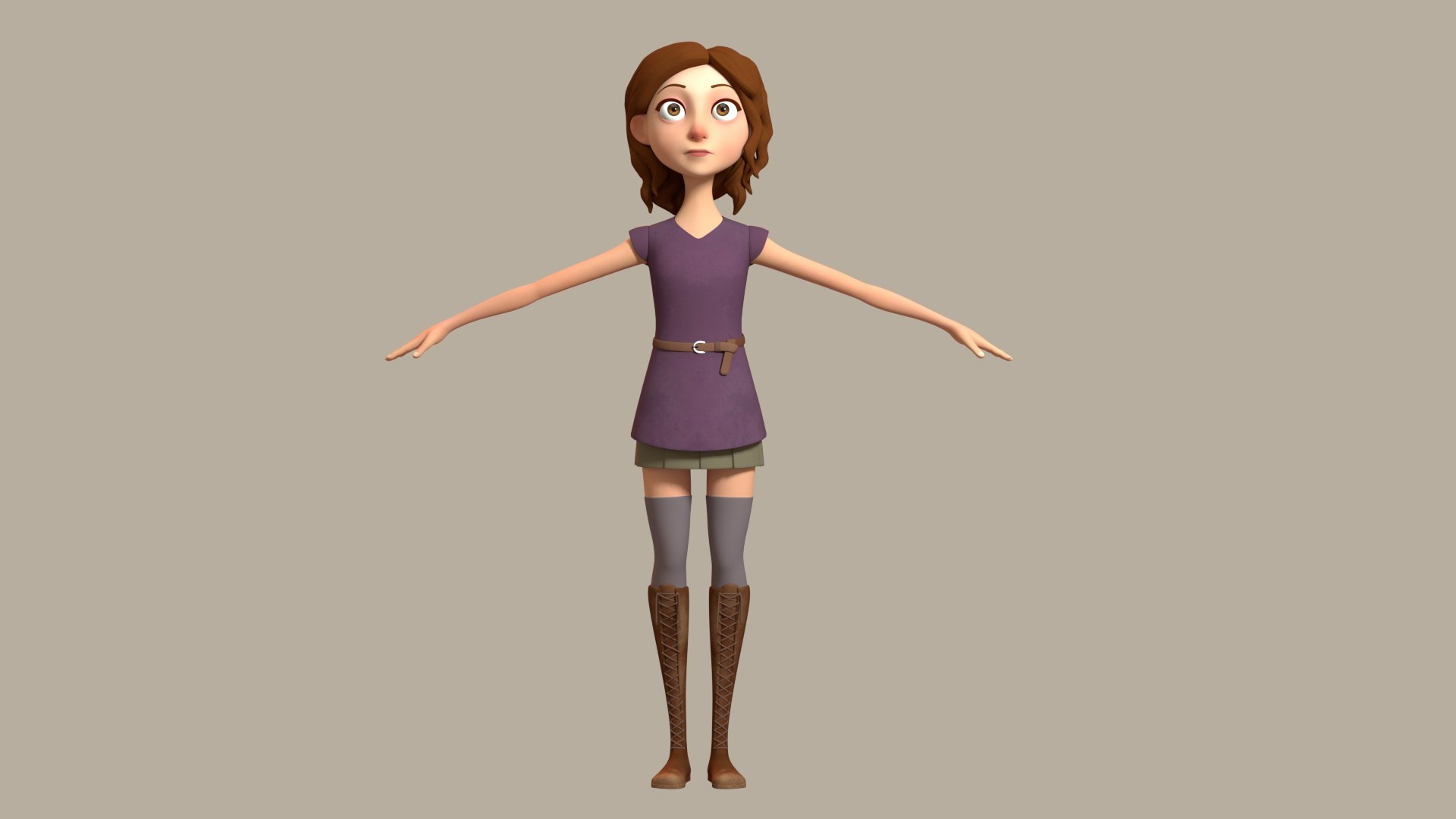 3D stylized female character rig model - TurboSquid 1663593
