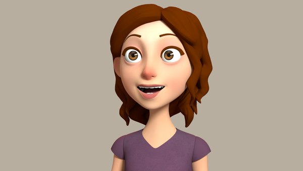 3D stylized female character rig model - TurboSquid 1663593