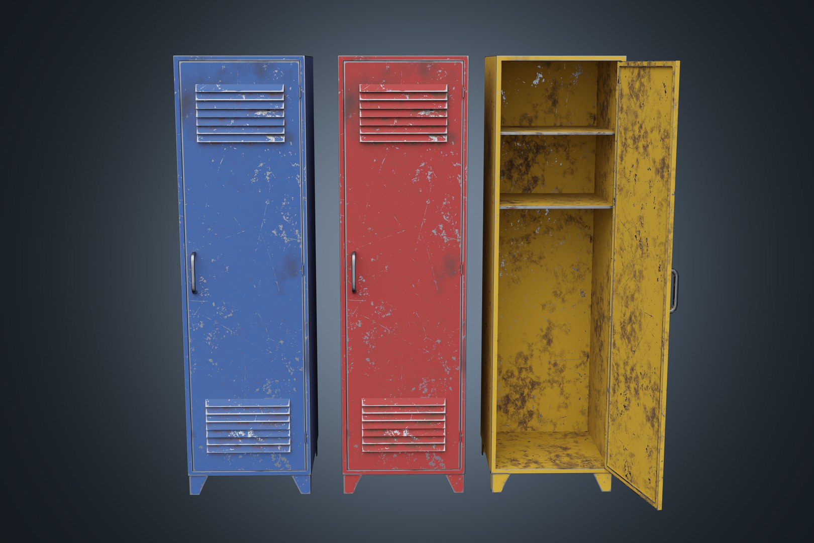 3D Lockers PBR Low-poly 3D Model - TurboSquid 2243275