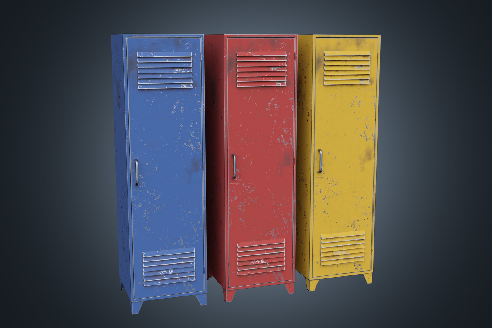 3D Lockers PBR Low-poly 3D Model - TurboSquid 2243275