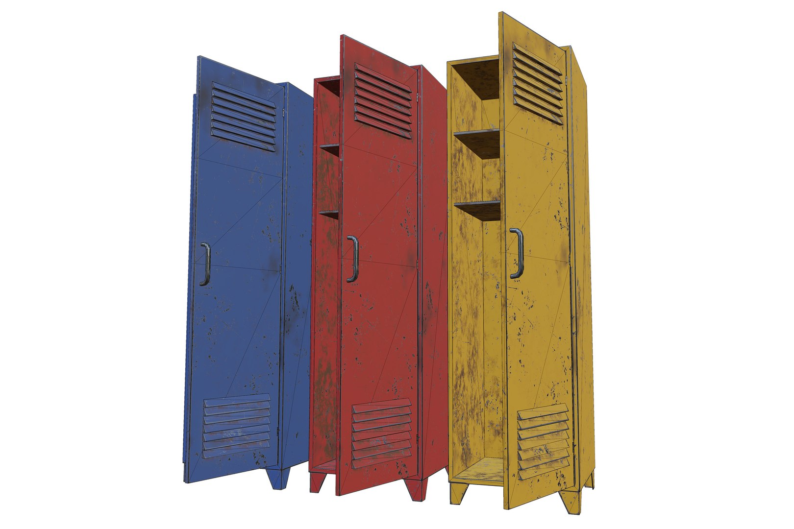 3D Lockers PBR Low-poly 3D Model - TurboSquid 2243275