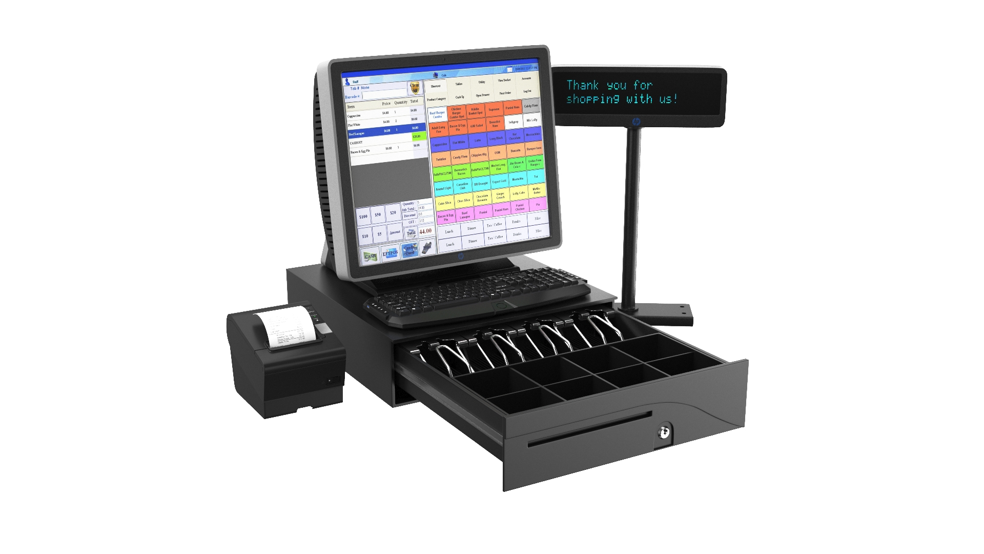 3D HP Cash Register With Receipt Printer - TurboSquid 1974298