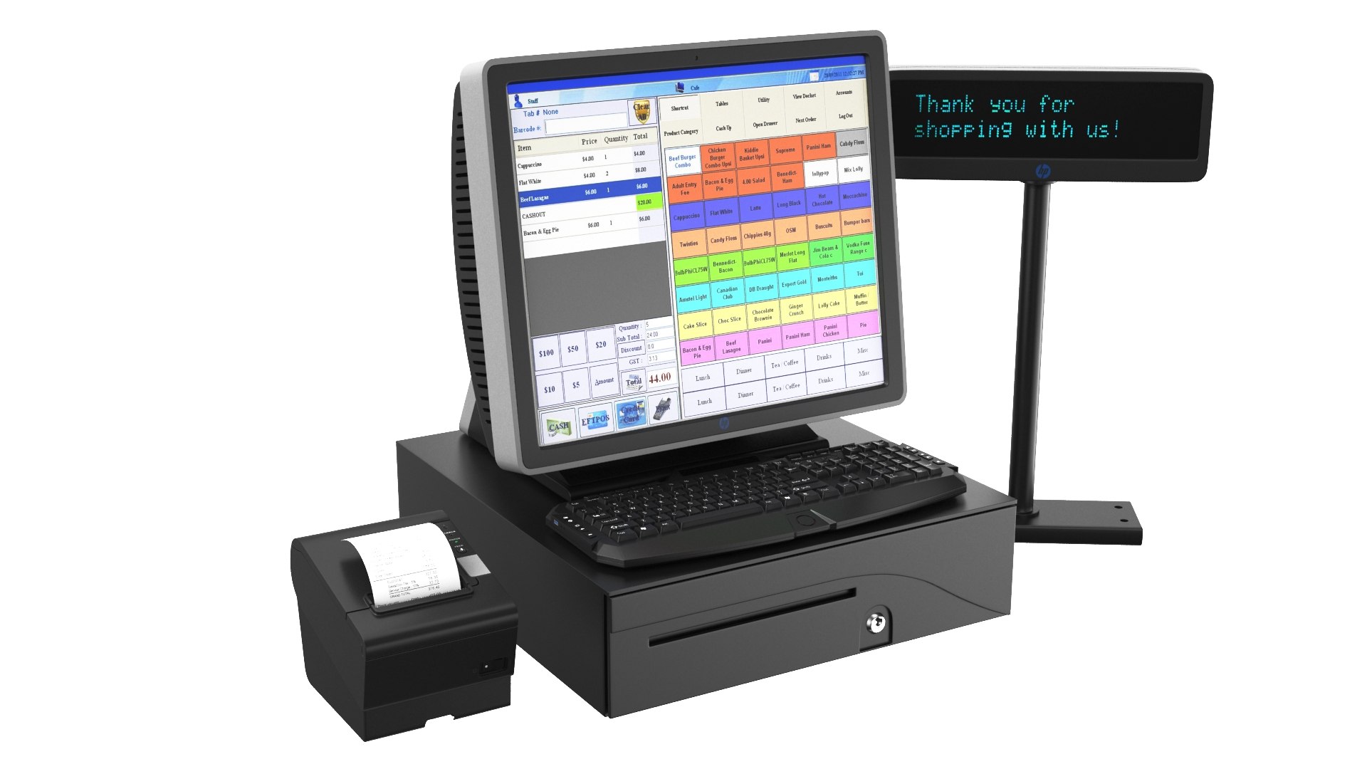 3D HP Cash Register With Receipt Printer - TurboSquid 1974298