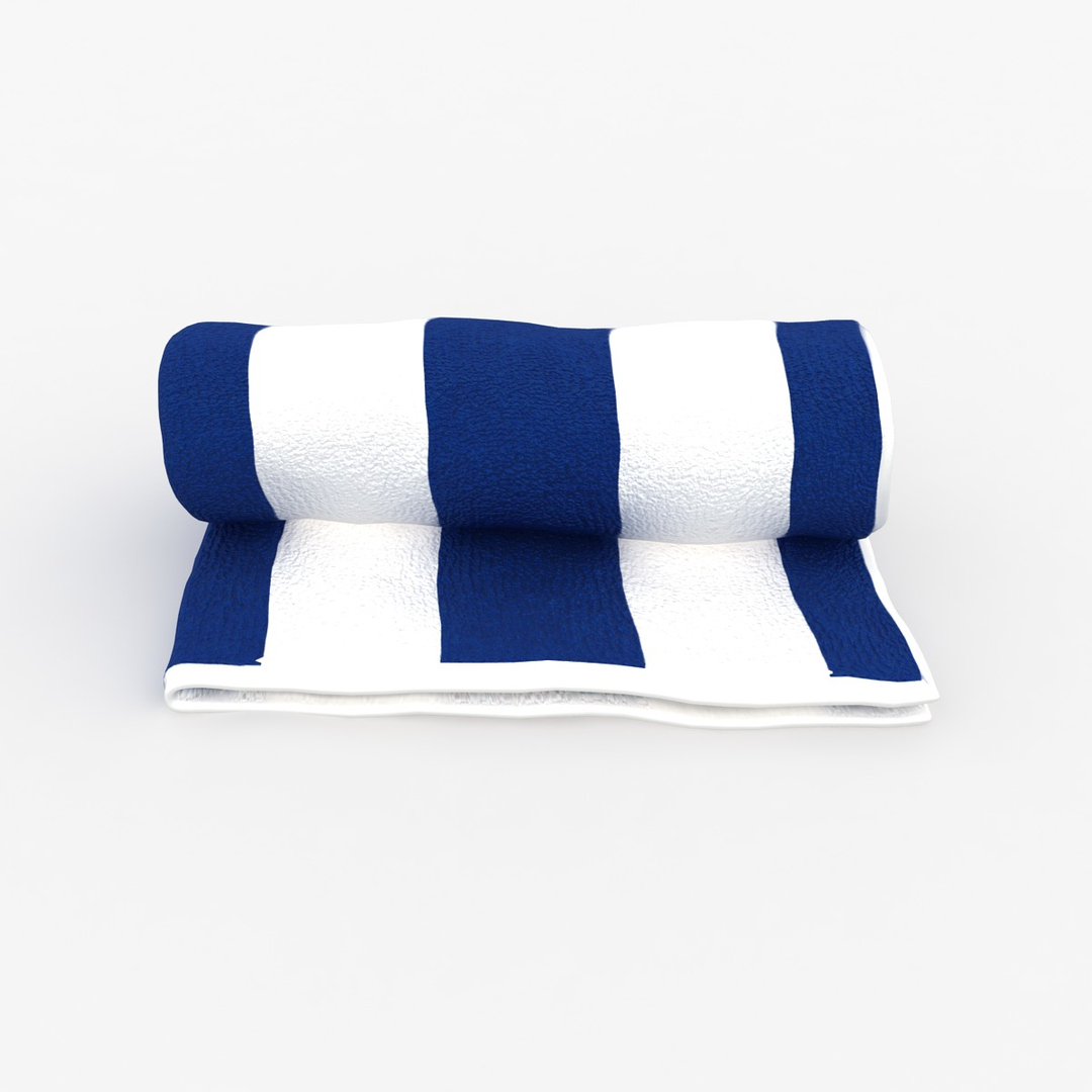 3d towel roll open blue model