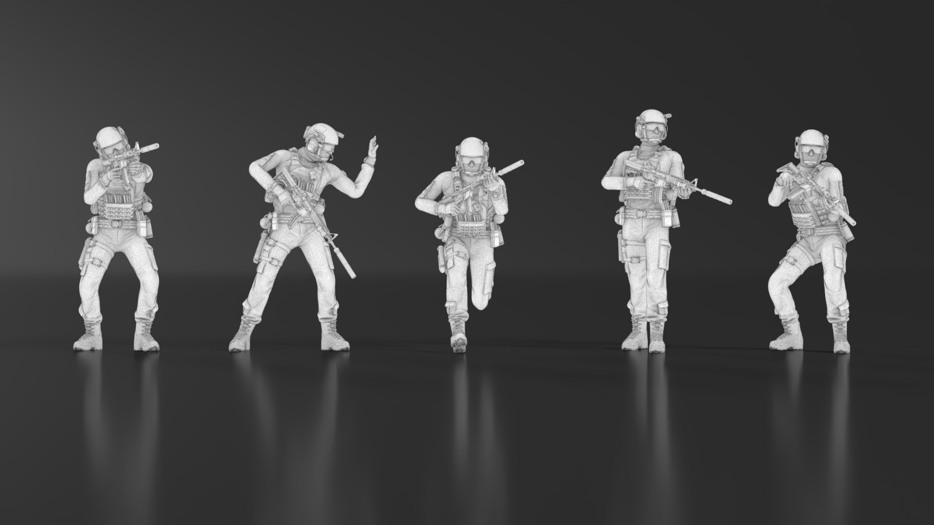 3D Model US Soldier Set 07 - TurboSquid 2199332