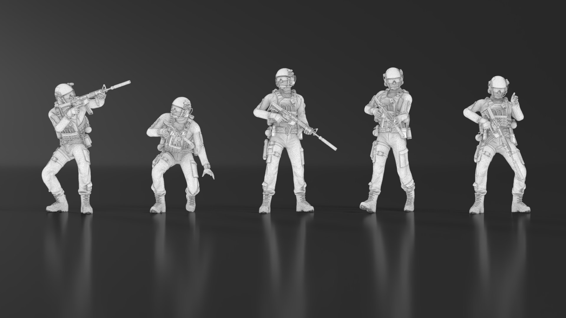 3D Model US Soldier Set 07 - TurboSquid 2199332