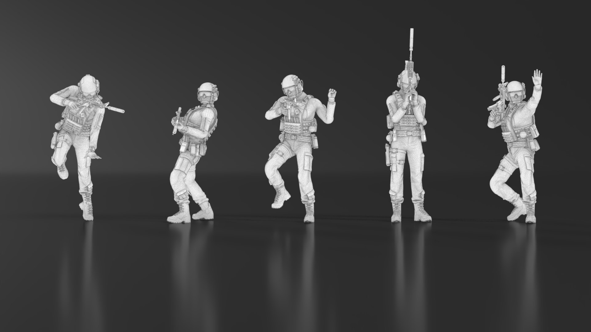 3D Model US Soldier Set 07 - TurboSquid 2199332