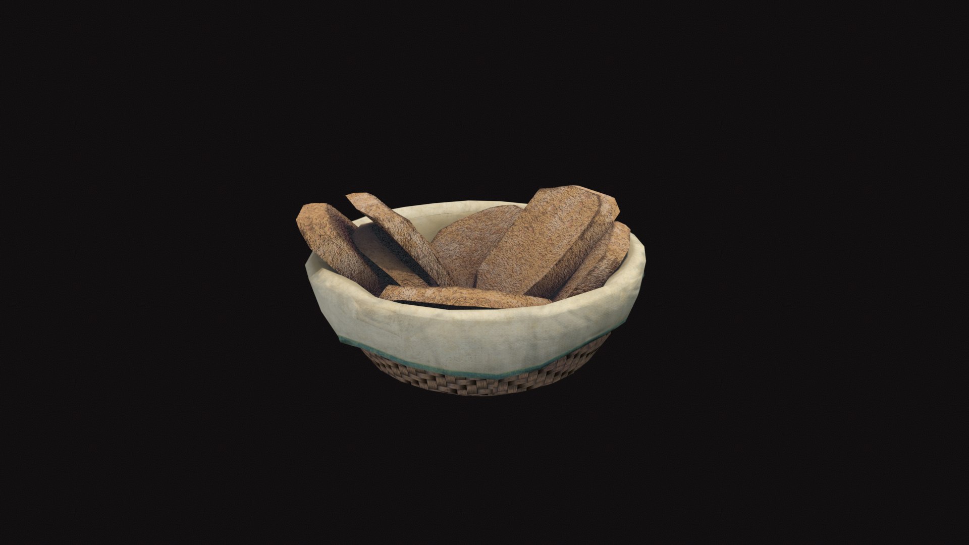 3D Model Medieval Bread Basket - TurboSquid 2320927