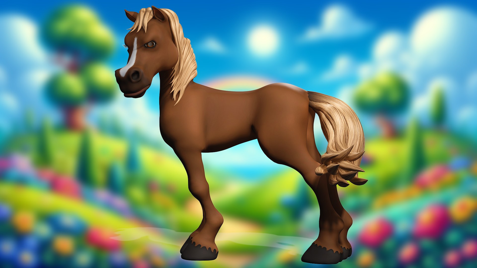 3D model Happy toon Hooves Cartoon Horse 3D Model Low-poly 3D model ...
