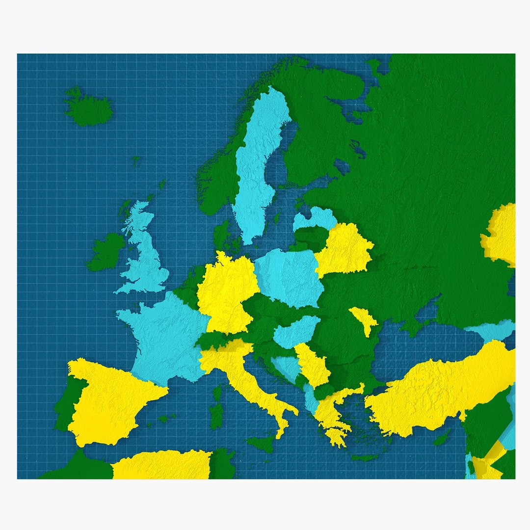 3d Model Of Europe
