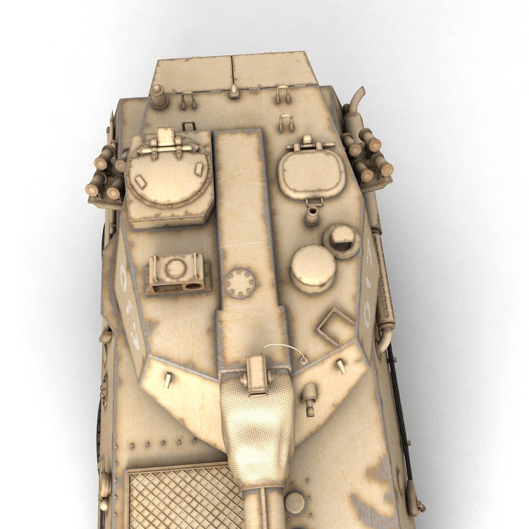 3d Rusty Tank Destroyer Model