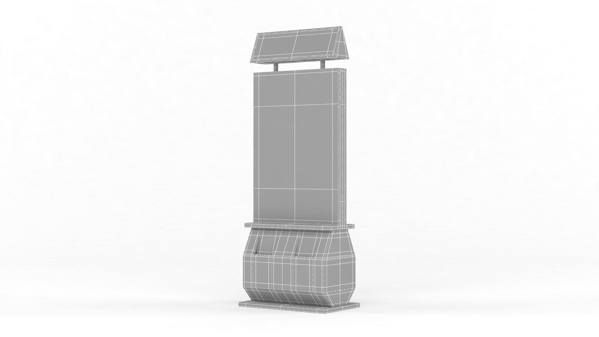 3D Model Outdoor Advertising Light Box With Trash Bin - TurboSquid 1803005