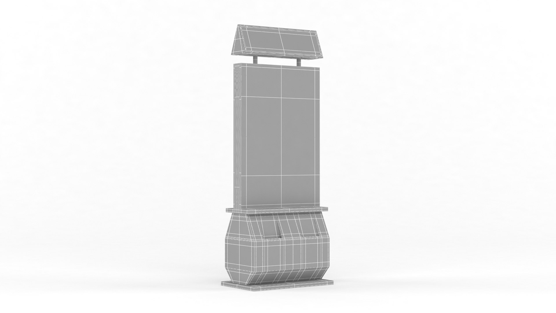 3D Model Outdoor Advertising Light Box With Trash Bin - TurboSquid 1803005