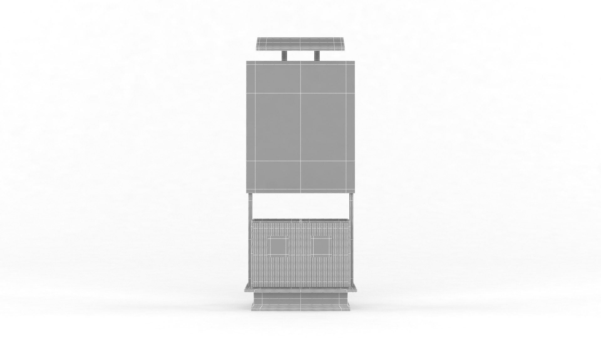 3D Model Outdoor Advertising Light Box With Trash Bin - TurboSquid 1803005