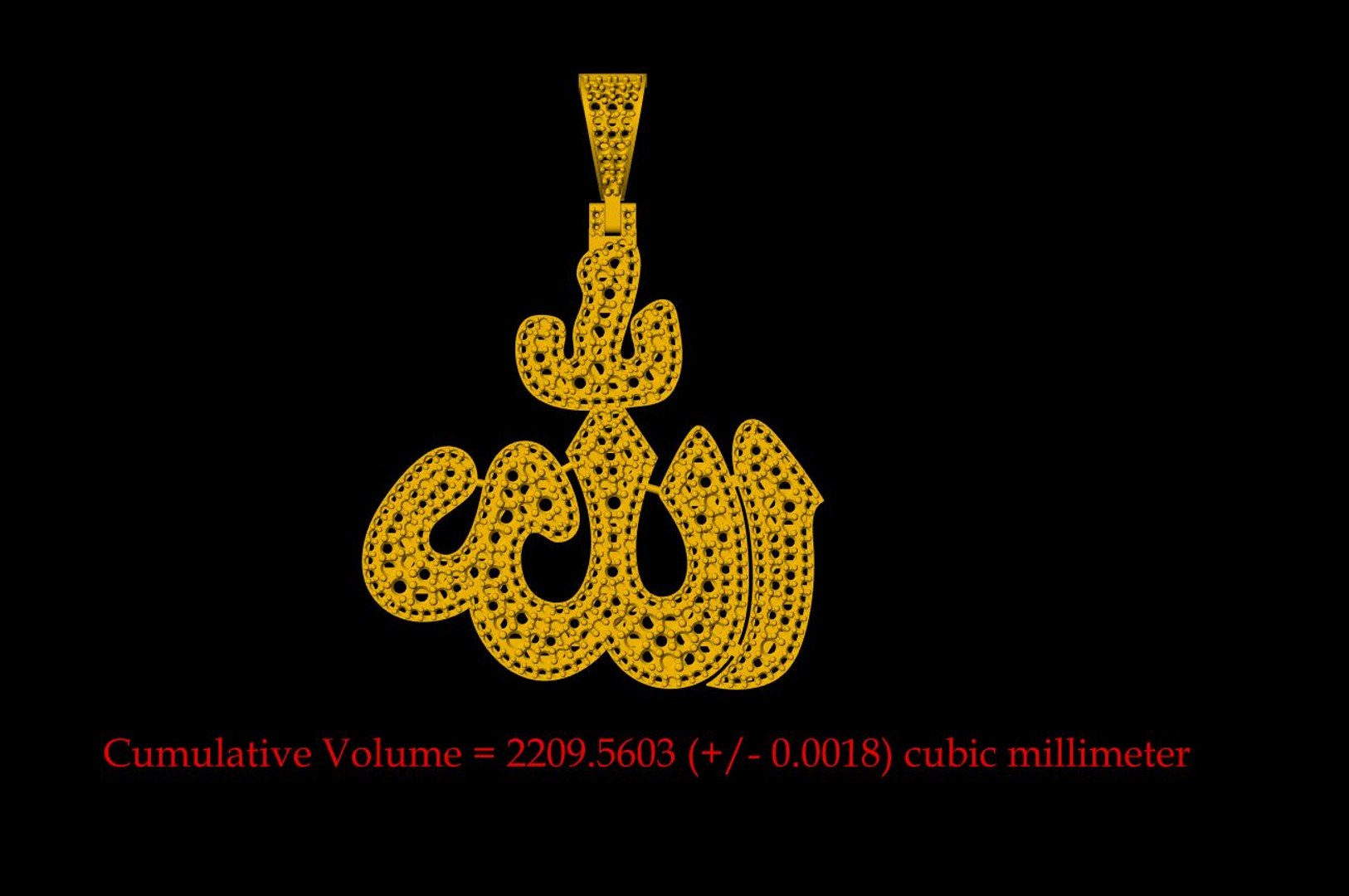 3D Model Allah Islamic Diamond Pendant -0065 - TurboSquid 2344601