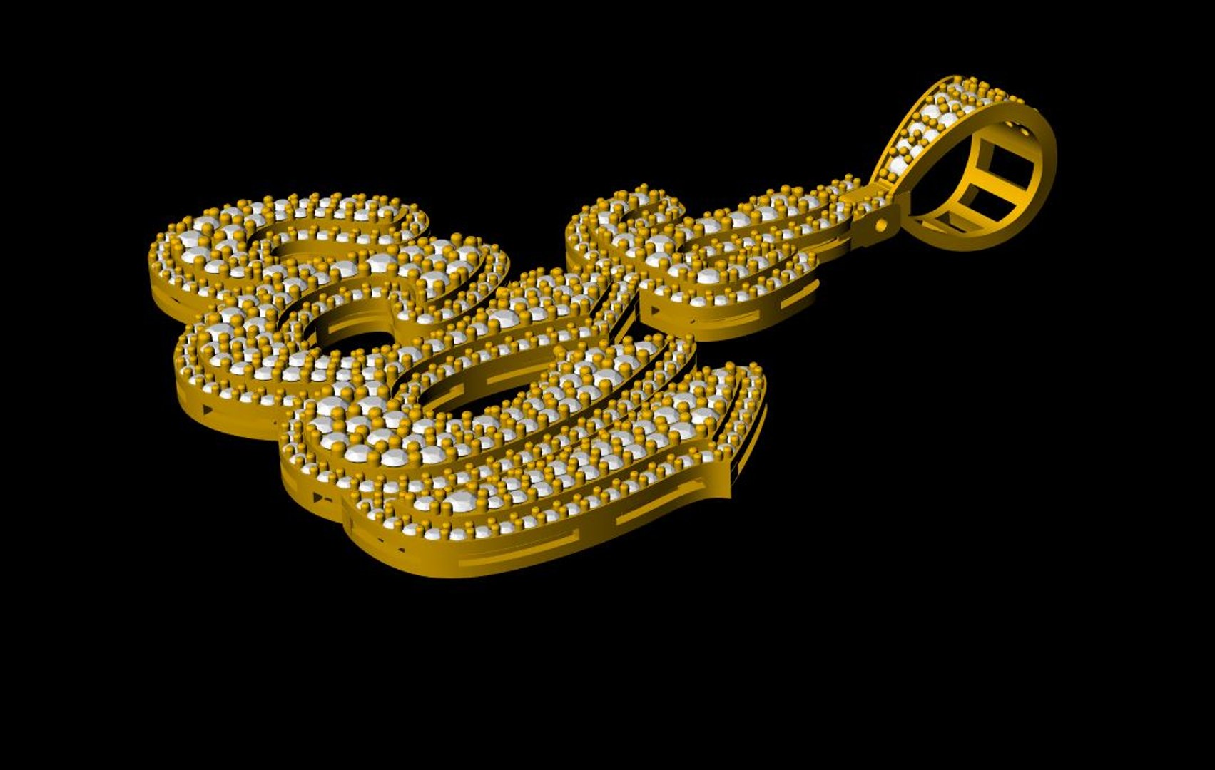 3D Model Allah Islamic Diamond Pendant -0065 - TurboSquid 2344601
