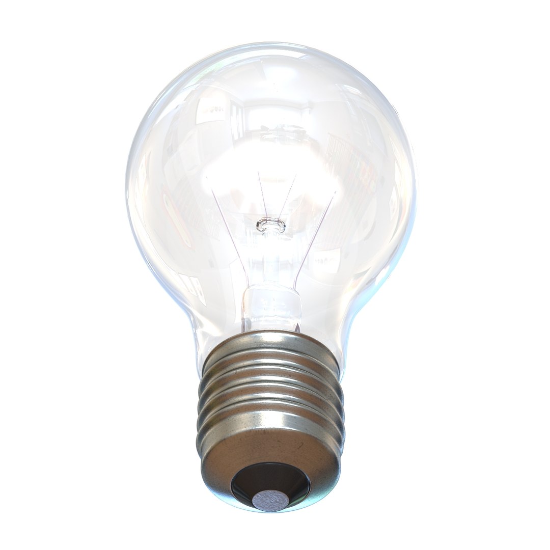 3d electric light bulb illuminated