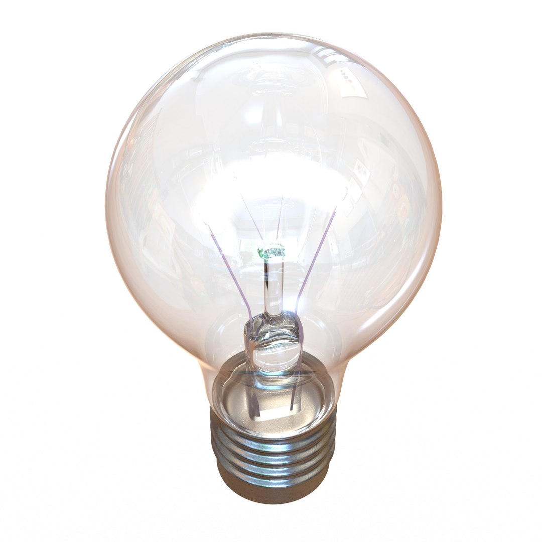 3d electric light bulb illuminated