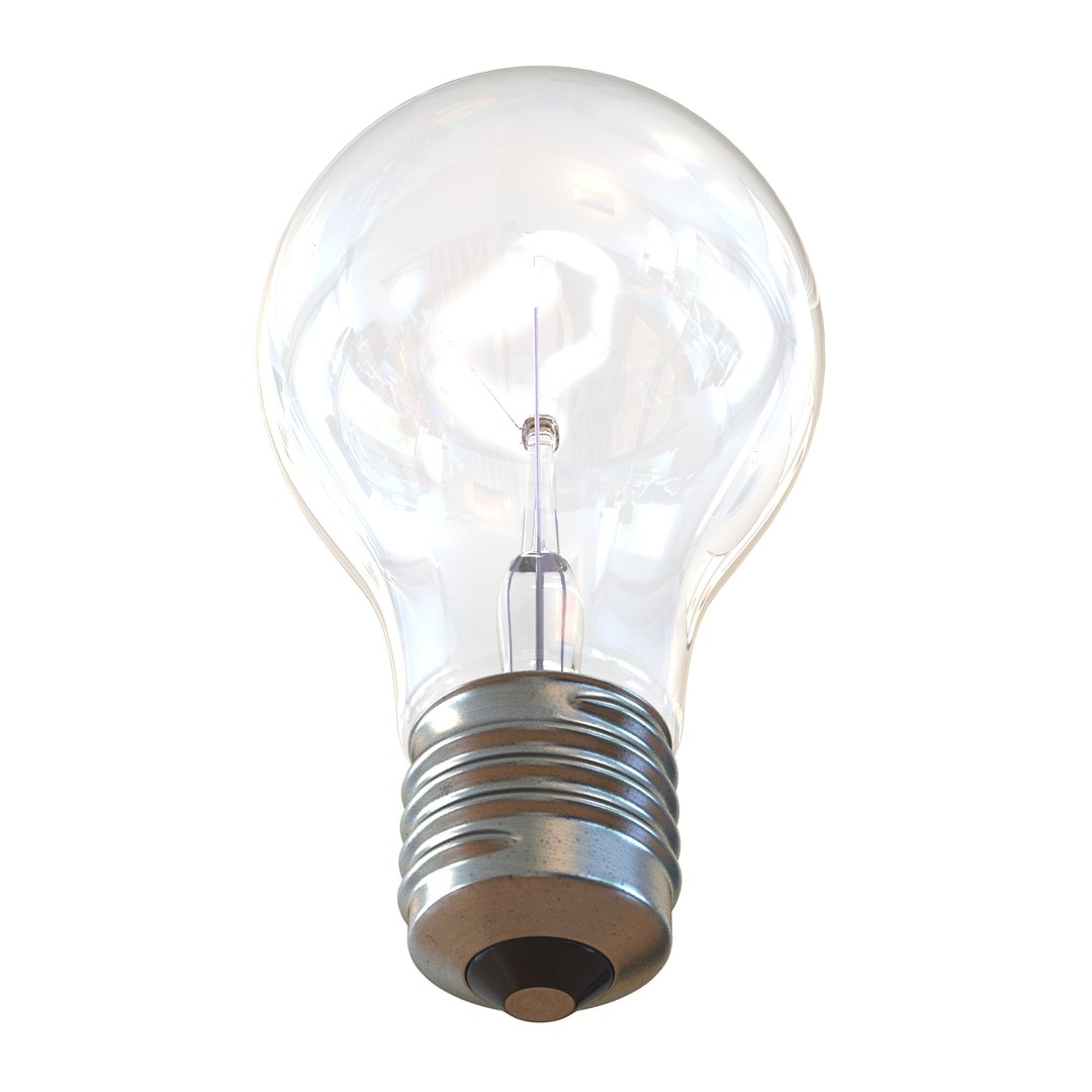 3d electric light bulb illuminated