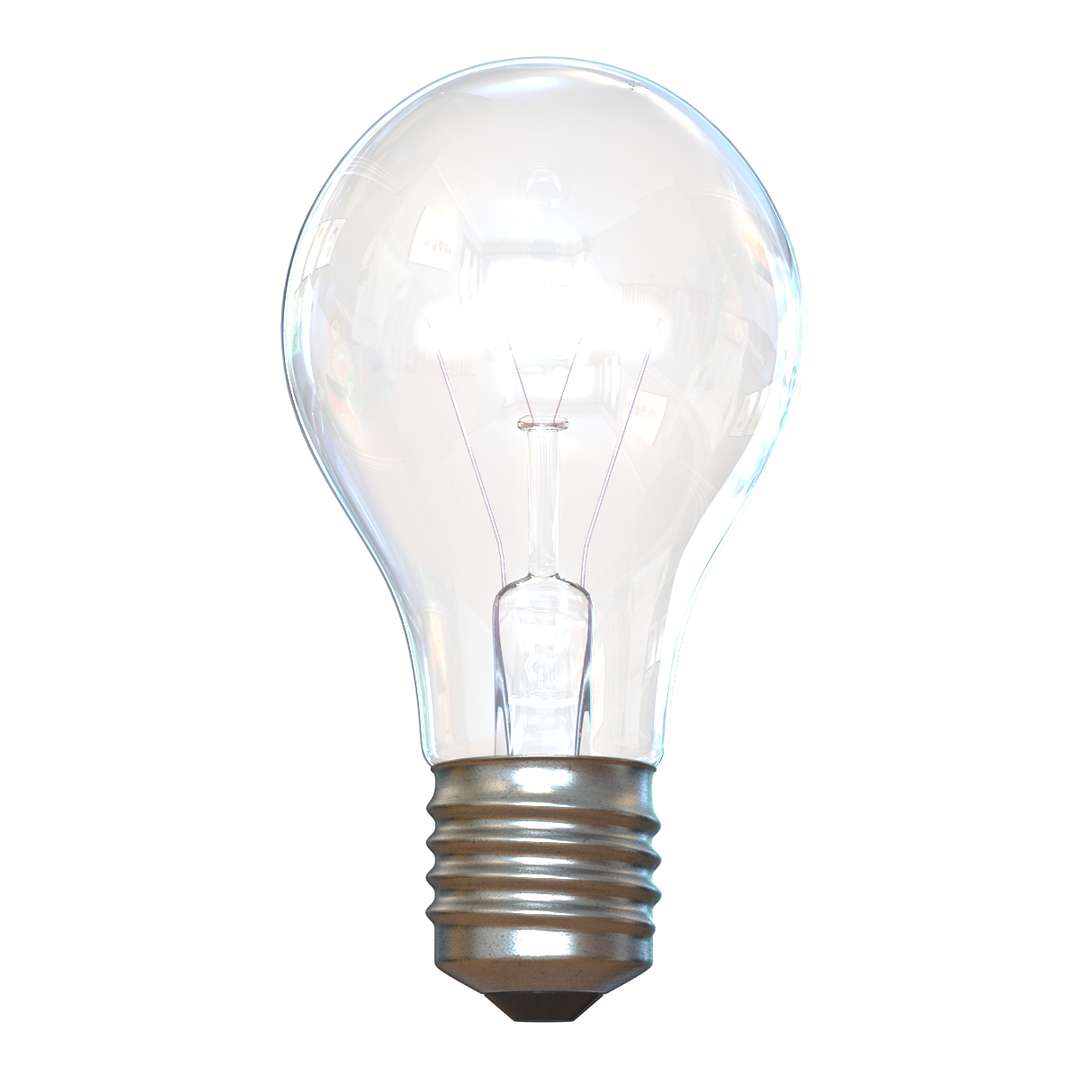 3d electric light bulb illuminated