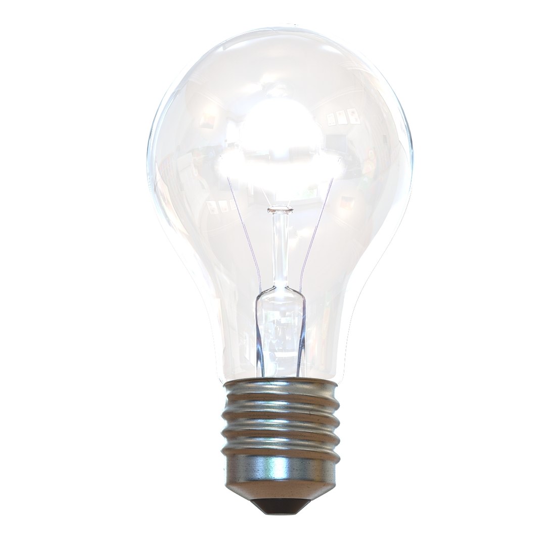 3d electric light bulb illuminated