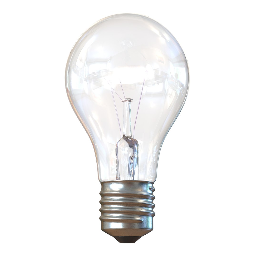 3d electric light bulb illuminated