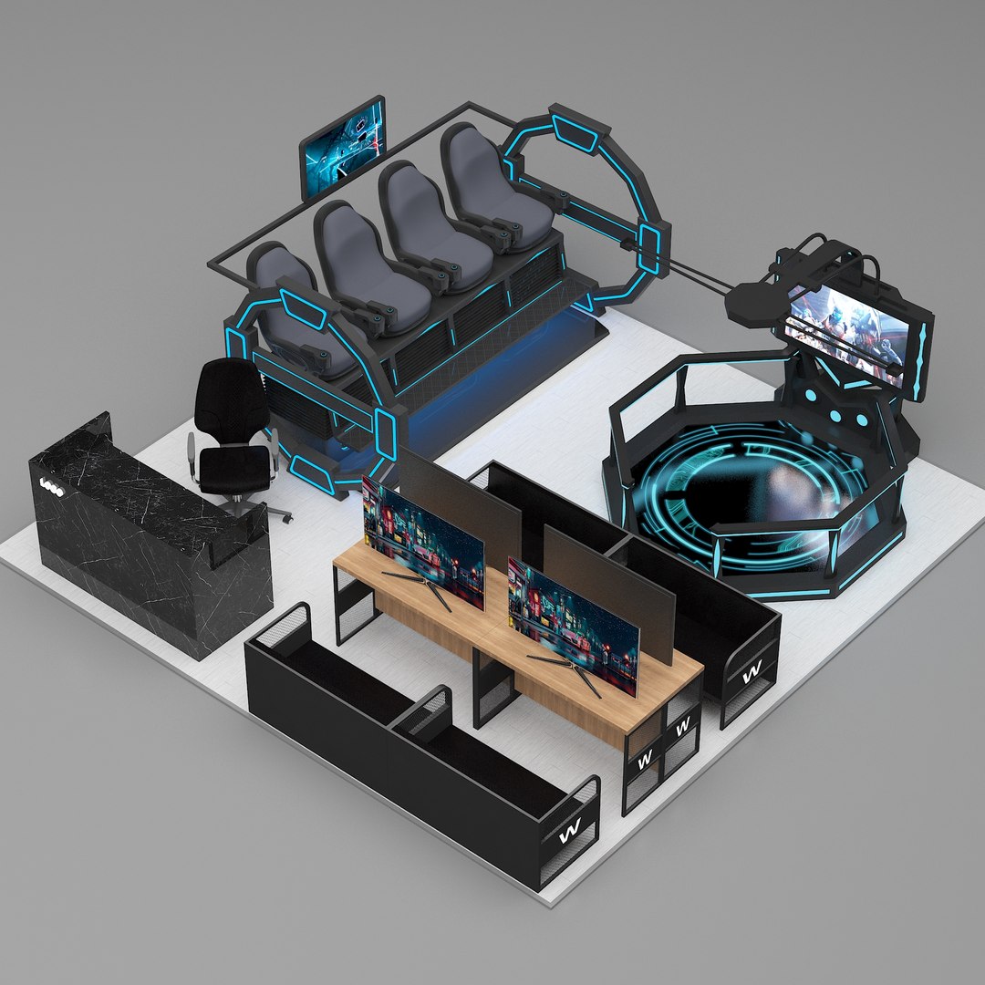 Gaming City Game Hall Card Seat Model - TurboSquid 2156278