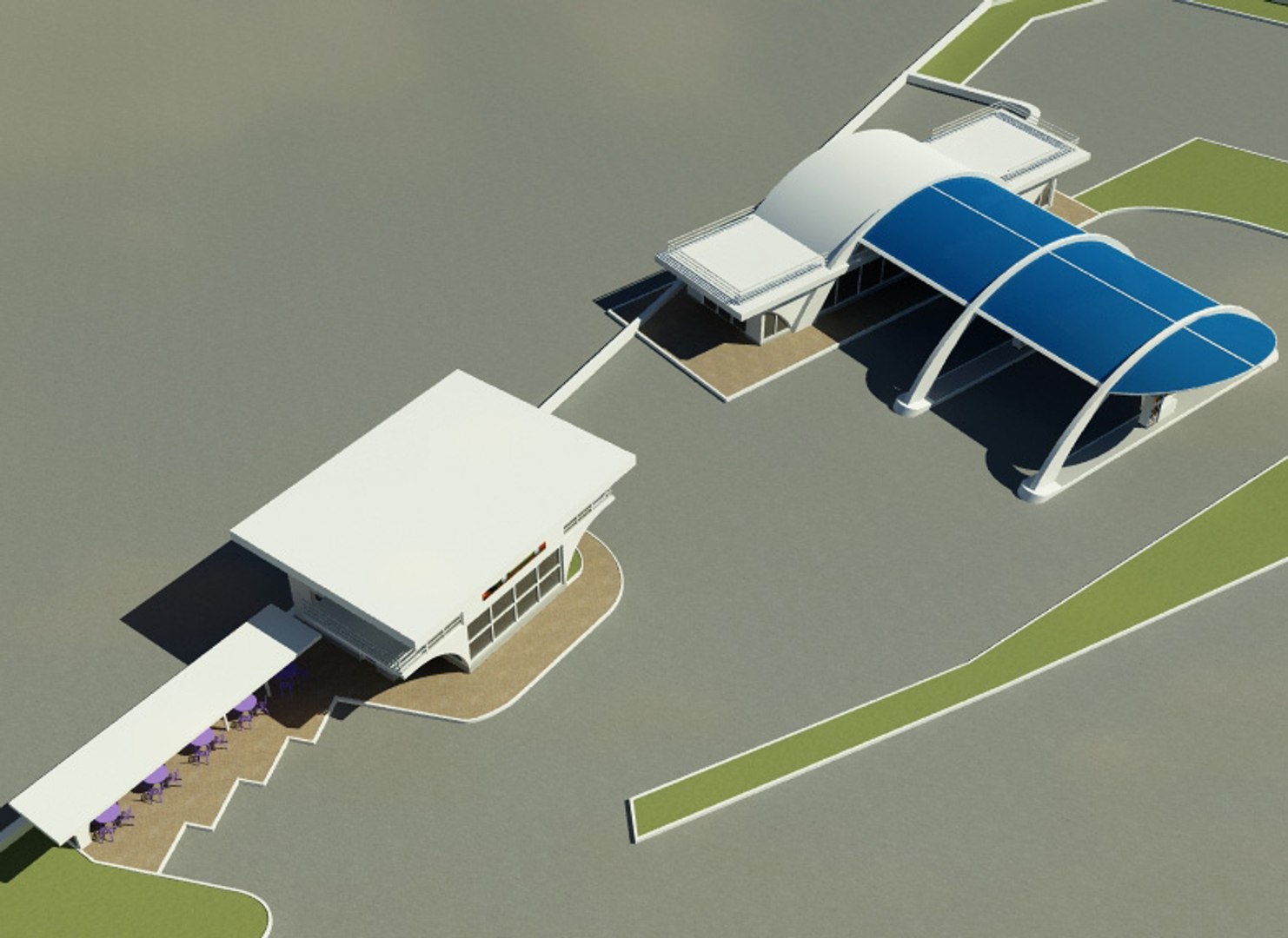 3d Model Of Gas Station Bar Scene