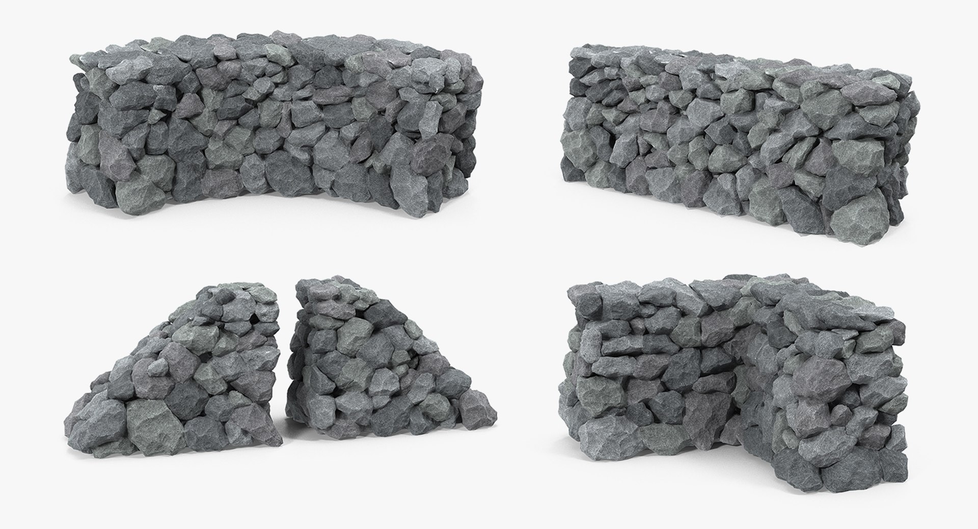 3D Model Stone Wall - TurboSquid 1415432