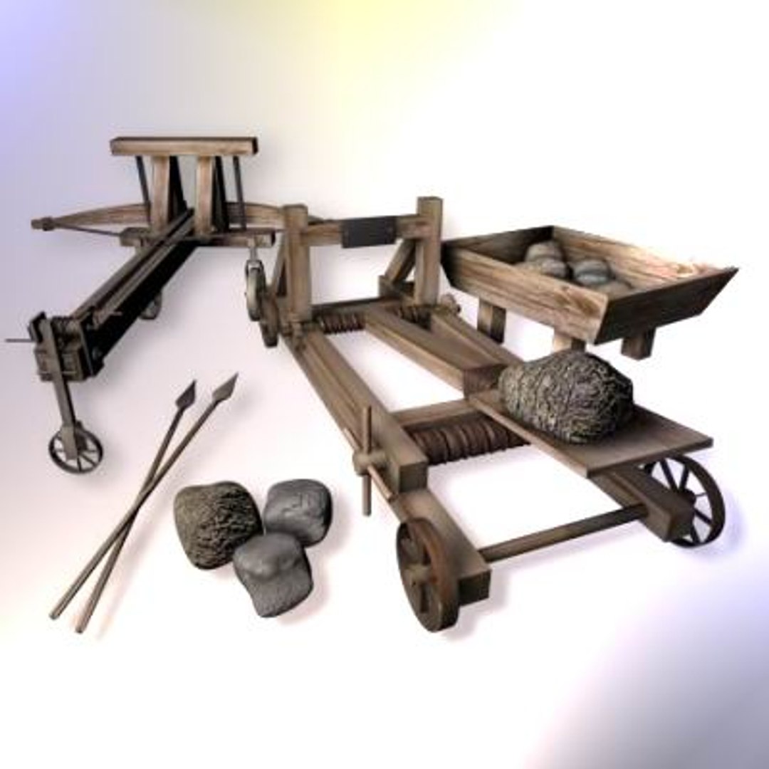 Castle Weapons Catapult Ballista 3d Model