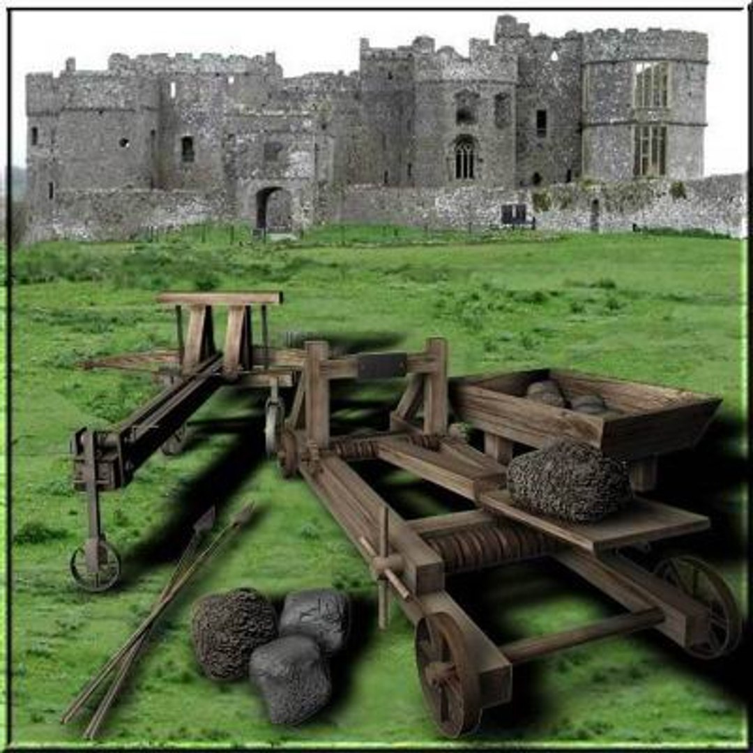 Castle Weapons Catapult Ballista 3d Model