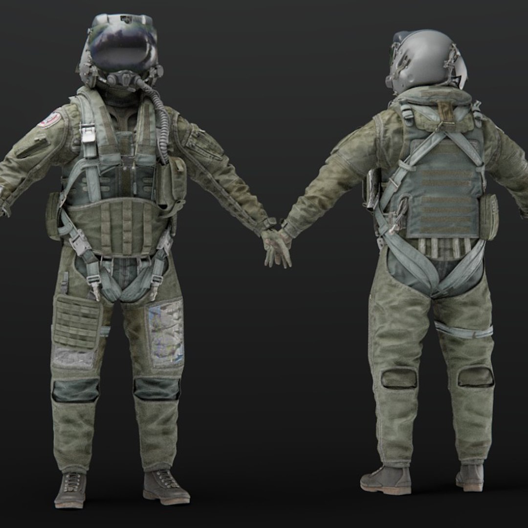 FLIGHT SUIT Fighter Pilot Rigged 3D Model - TurboSquid 1993404