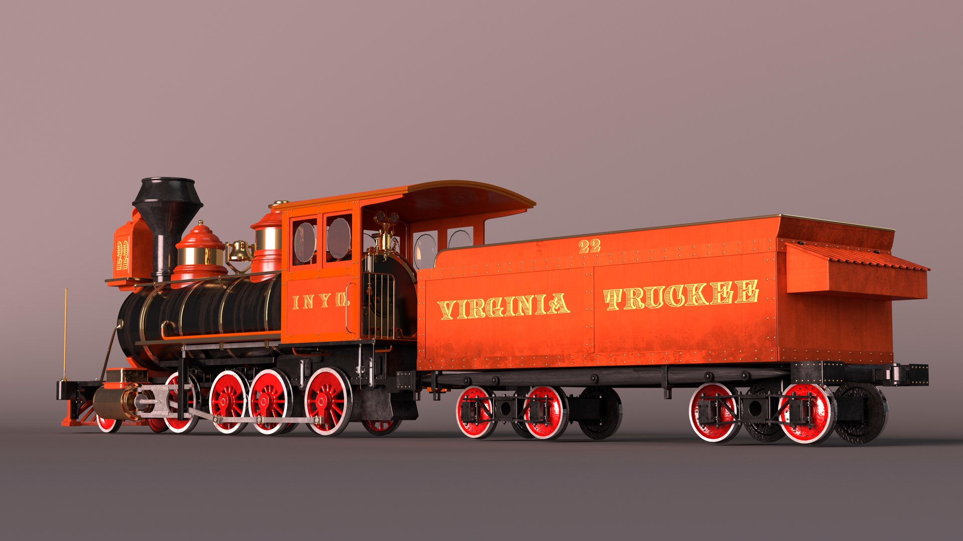 3D Model Steam Locomotive With Coal Wagon - TurboSquid 2161887