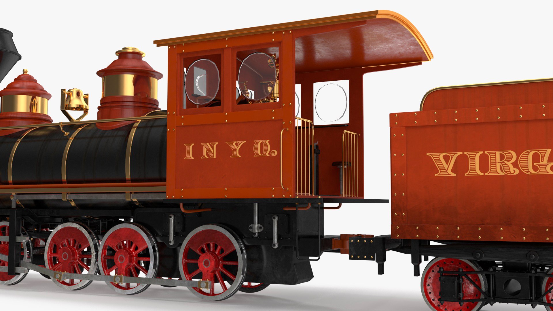 3D Model Steam Locomotive With Coal Wagon - TurboSquid 2161887