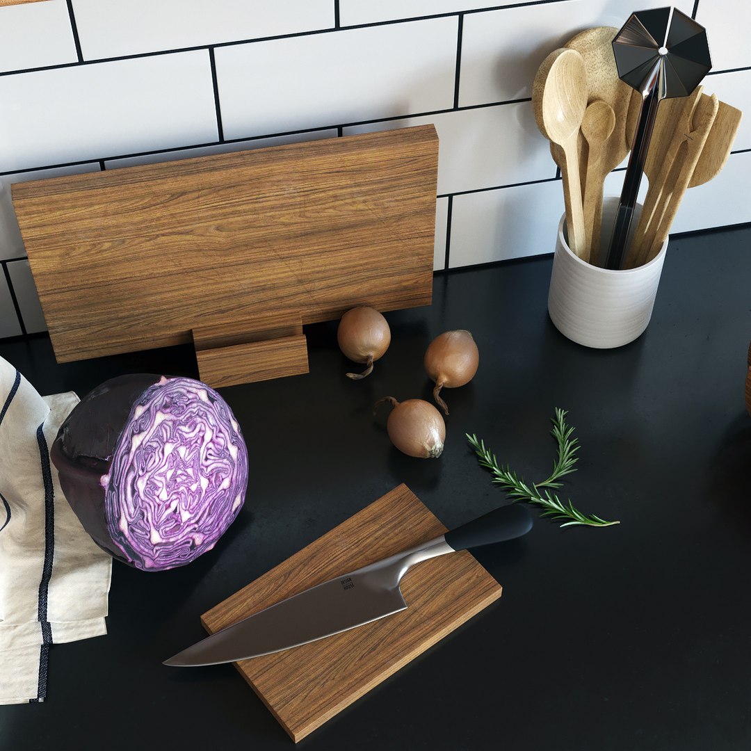 Set Kitchen Utensils Scandinavian 3D Model - TurboSquid 1451308