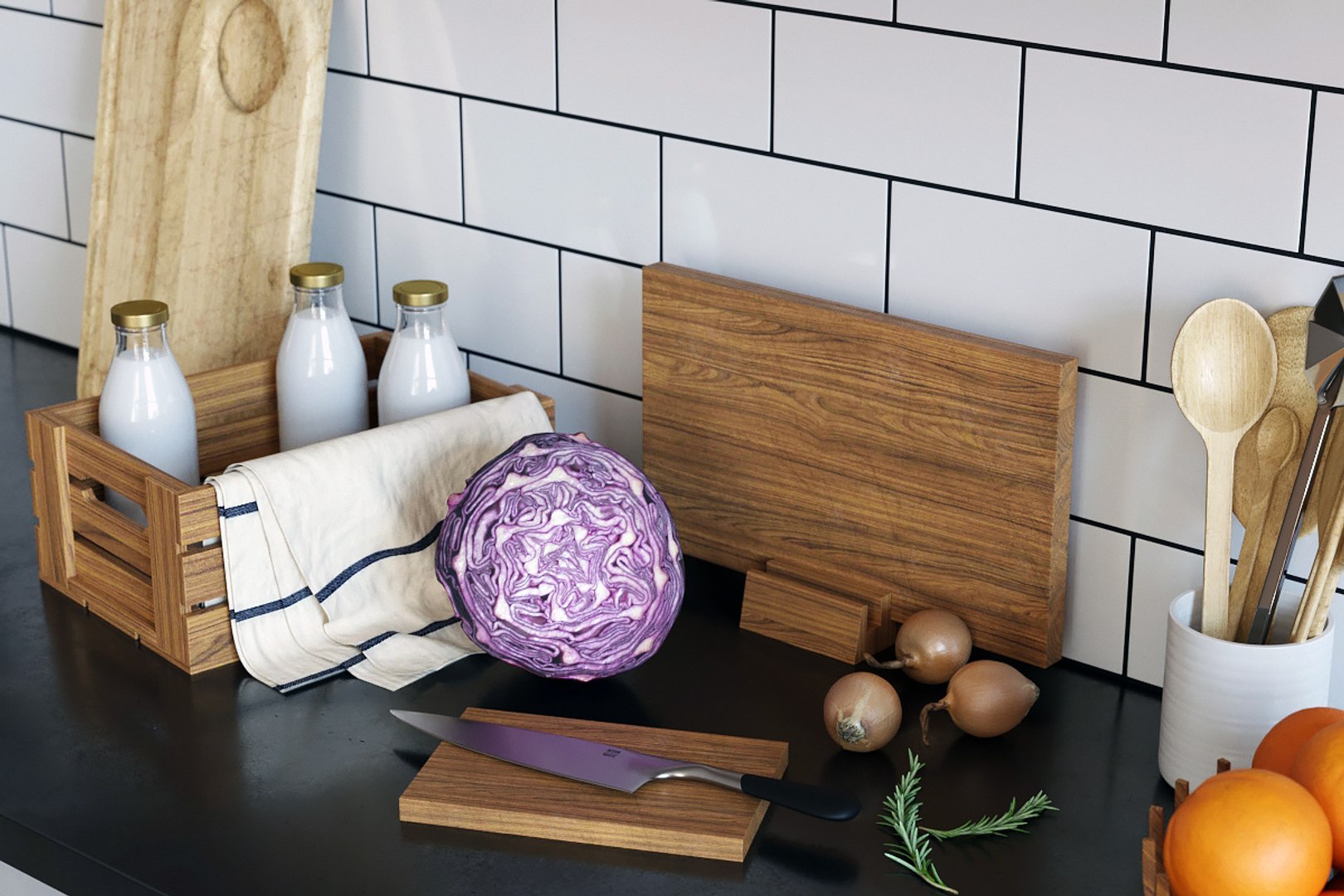 Set Kitchen Utensils Scandinavian 3D Model - TurboSquid 1451308