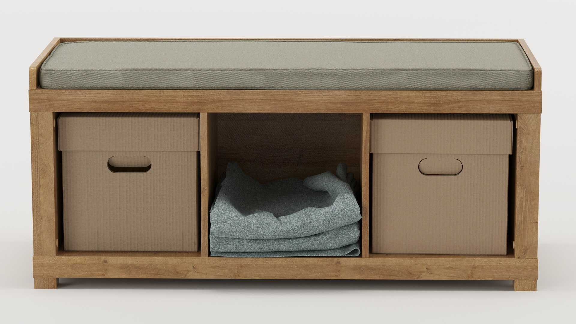 3D Better Homes Gardens 3-Cube Storage Bench - TurboSquid 2040632