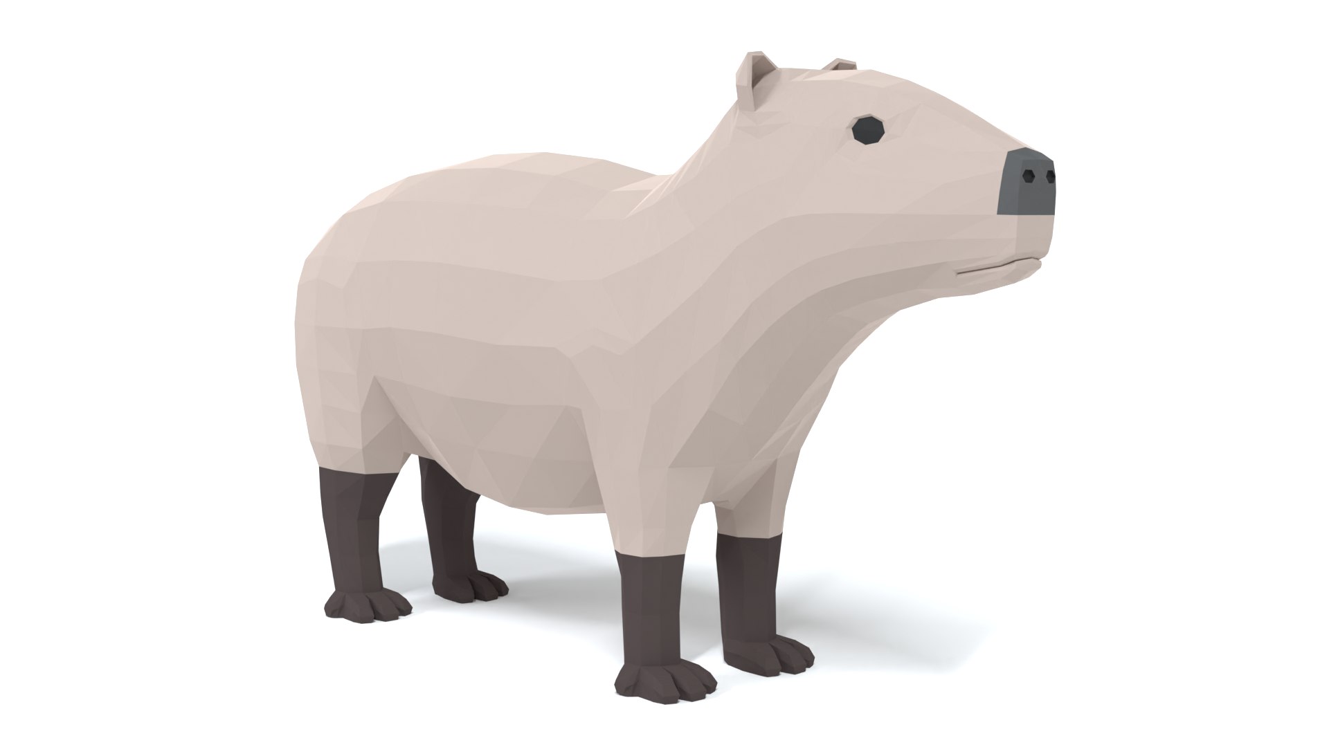 3D Low Poly Cartoon Capybara - TurboSquid 1845519